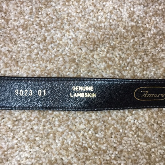 Accessories | Genuine Lambskin Belt With Gold Large Buckle | Poshmark